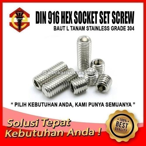 Jual SS 304 / Baut L TANAM M8x25 MM / Socket Set Screw Stainless M8 Pitch 1,25 - Kota Tangerang ...
