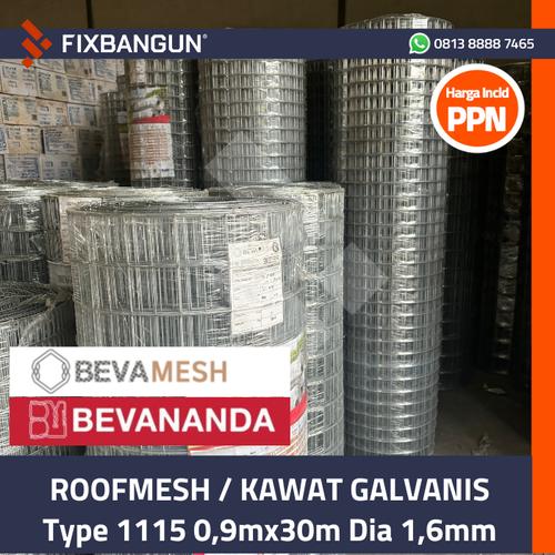 Jual Kawat Galvanis | Roofmesh Beva Mesh 1115 Uk, 25 x 25 Dia, 1.6mm ...