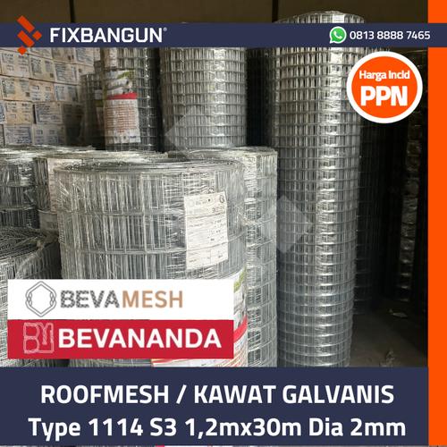 Jual Kawat Galvanis | Roofmesh Beva Mesh 1114 S3 Uk, 25 x 25 Dia, 2mm ...