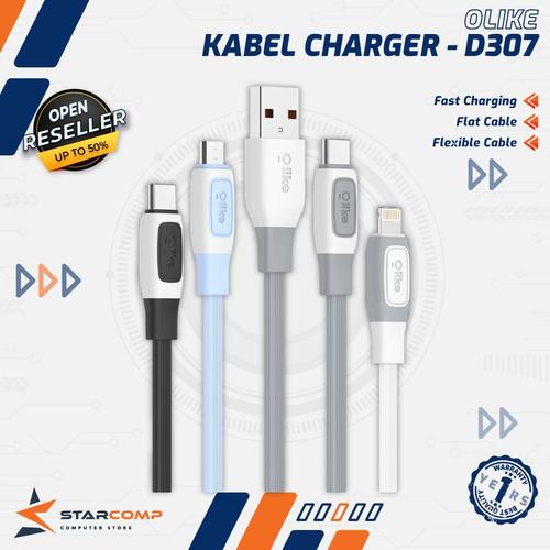 Jual Olike D307 Kabel Data Fast Charging 2.4A Flat Cable Micro USB ...
