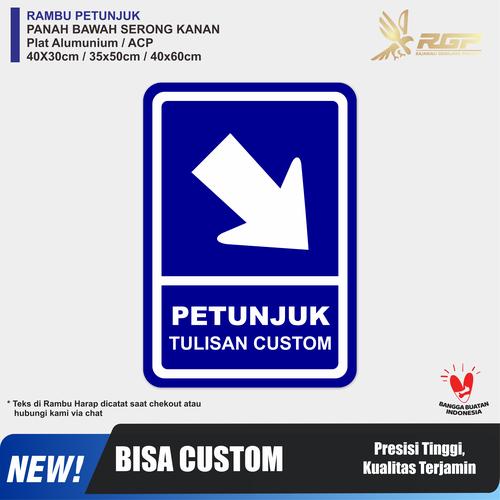 Jual Rambu Petunjuk Panah kanan serong bawah Alumunium - ACP 3mm ...