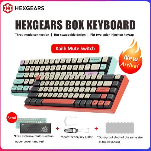 Jual HEXGEARS BOX Three-Mode kailh Hot-Swappable Mechanical Keyboard 68 ...