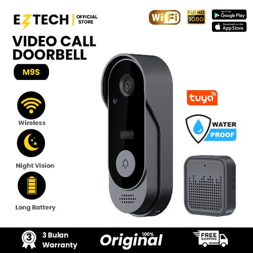 Jual DOORBELL M9S Waterproof Wireless WIFI DoorBell Kontrol Ponsel Bel ...