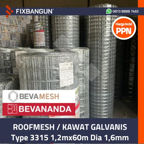 Jual Kawat Galvanis | Roofmesh Beva Mesh 3315 Uk, 75 x 75 Dia, 1.6mm ...