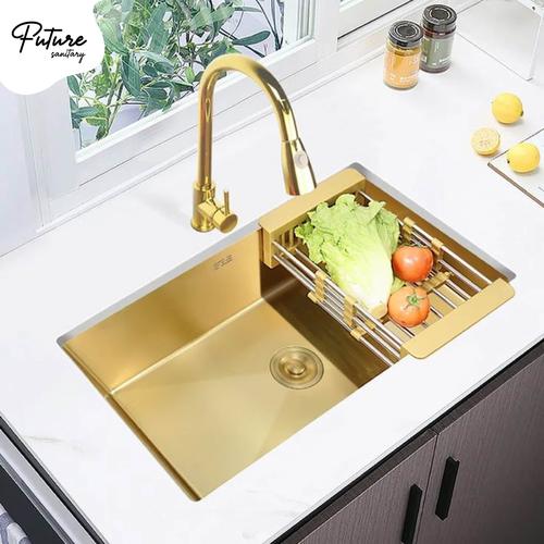 Jual Kitchen Sink 8245 Gold Full stainles/Bak Cuci Piring Emas Lengkap ...