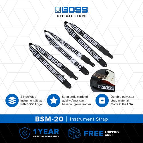 Promo BOSS Straps for Guitar/Bass/Instruments BSM-20 - Black & White ...