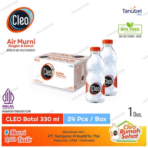 Jual [ Air Minum CLEO Botol Smart 330 Ml | 1 Dus isi 24 Pcs ] - Kota ...