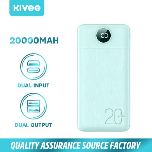 Promo KIVEE Power bank 20000mAh LED l Dual Input Port Type C & Micro ...