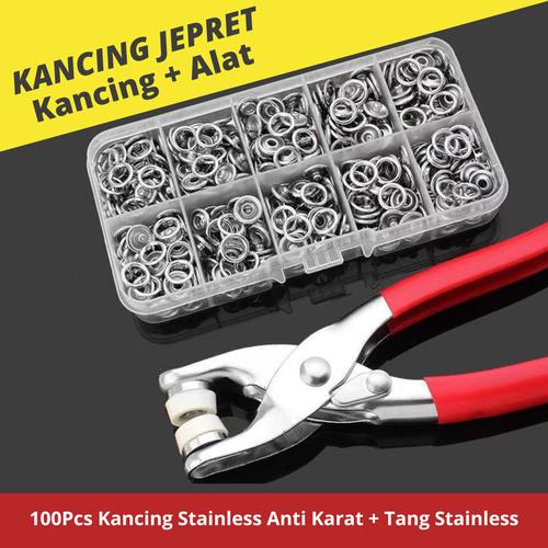 Jual 100 Pcs Kancing Jepret Anti Karat Stainless Cloth Clump Set ...