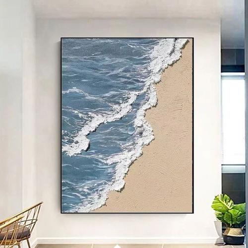 Jual Lukisan Pantai Minimalis Texture Hiasan Dinding Ruang Tamu ...