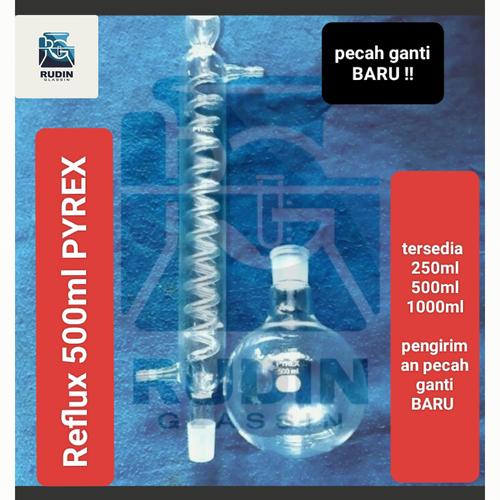 Promo reflux kit set 500ml PYREX with condensor graham/spiral - Kab ...