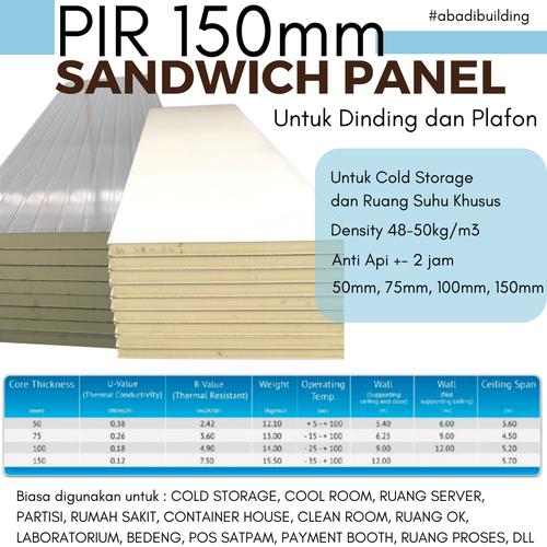 Jual SANDWICH PANEL PIR 15cm 150mm untuk Clean Room Cold Storage ...