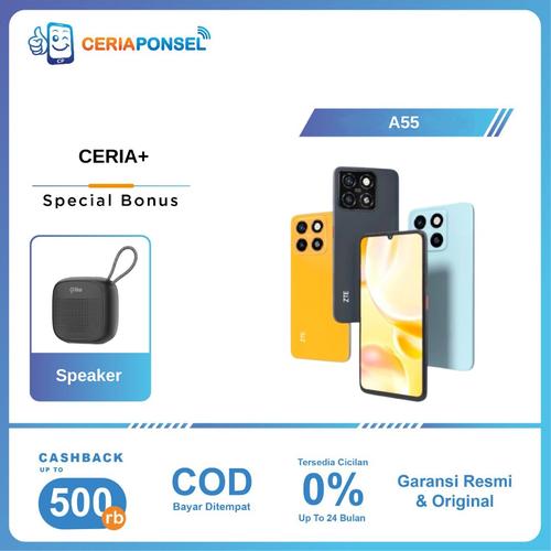 Promo ZTE Blade A55 4/128G Unisoc SC9863A1 5000mAh | Garansi Resmi ...
