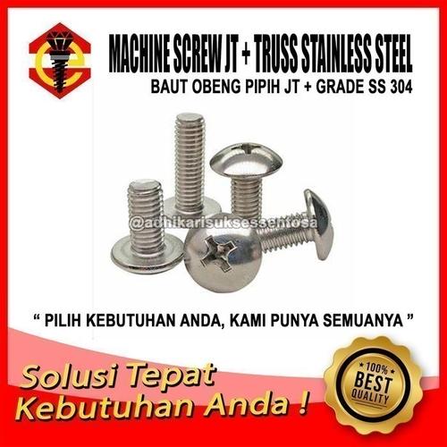Jual SS 304 / Baut JT M4x25 / Machine Screw Stainless M4 Kepala Obeng ...