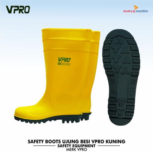 Jual Sepatu Safety Boot Merk Vpro Warna Kuning Rubber Boot Ujung Besi ...