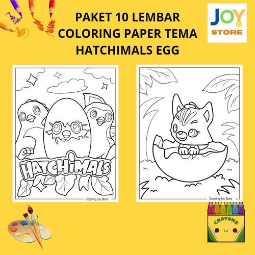 Jual PAKET 10 Lembar Kertas Gambar Mewarnai Tema Hatchimals Ukuran A4 ...