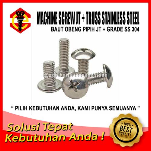 Jual SS 304 / Baut JT M3x6 / Machine Screw Stainless M3 Kepala Obeng Pipih TRUSS (0,6 CM) - Kota ...