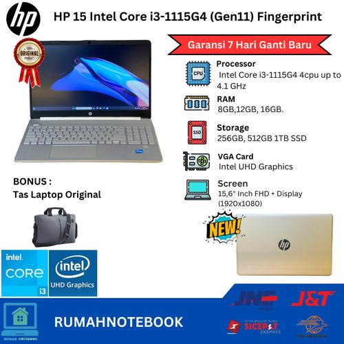 Jual Laptop HP Core i3 1215u Ram 8,12,16 gb SSD 256,512 gb finger print ...