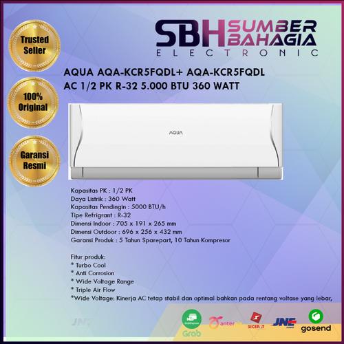 Jual AQUA AQA-KCR5FQDL+ AQA-KCR5FQDL AC 1/2 PK R-32 5.000 BTU 360 WATT (NEW KHUSUS BANDUNG ...