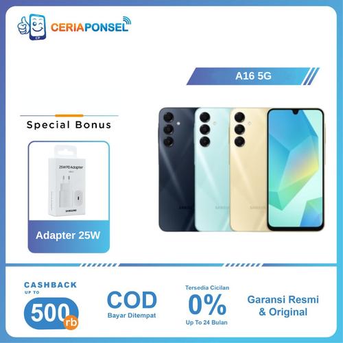 Promo Samsung Galaxy A16 5G 8/256GB Mediatek Dimensity 6300 (6 nm) | Garansi Resmi - Black, No ...