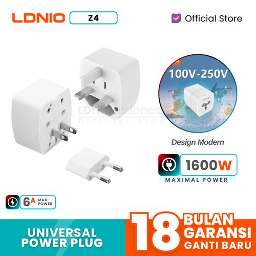 Promo LDNIO Travel Plug Z4 Universal Adapter AU/EU/UK/US 6A Maximal ...