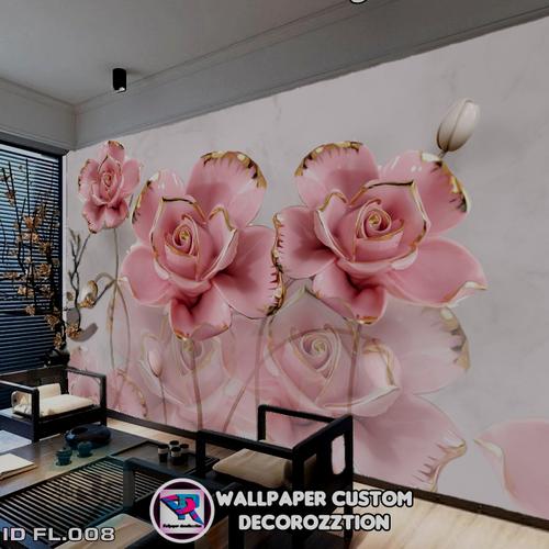 Jual Wallpaper Custom Mural Motif Bunga 3D / Wallpaper Dinding Murah 3D ...