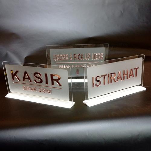 Jual Sign Kasir Order Pay Here Bayar Disini Istirahat Akrilik Timbul ...