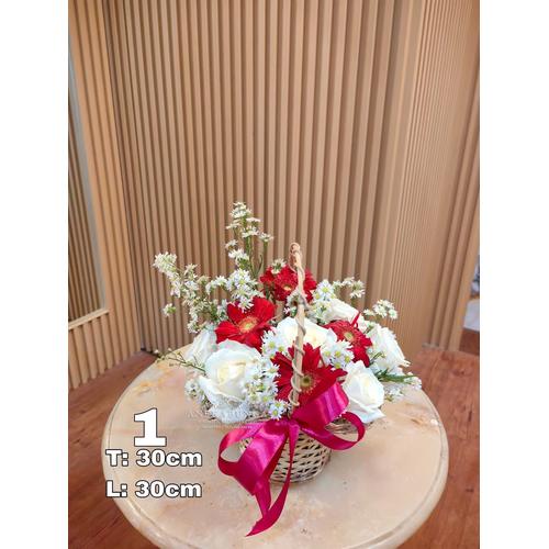 Jual Rangkaian Keranjang Bunga Asli Fresh Rattan Basket Flower Rotan ...
