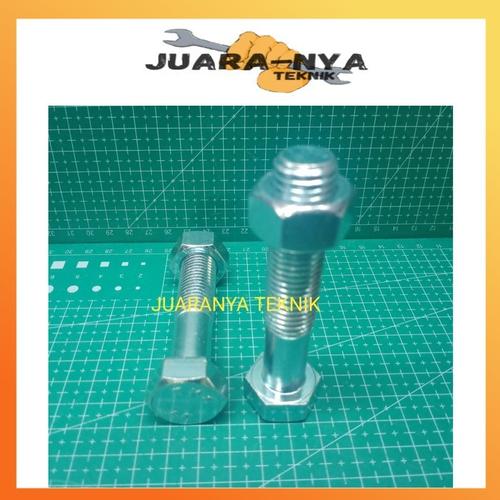 Jual Baut Mur M16 x 110 Putih / Baut Hex Galvanis 16x110 Kunci 24 ...