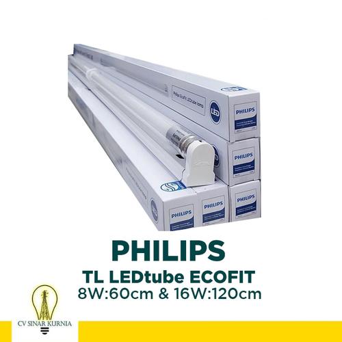 Jual PHILIPS TL ECOFIT T8 8W PUTIH BN015 LED TUBE BATTEN + Kap 1 set ...
