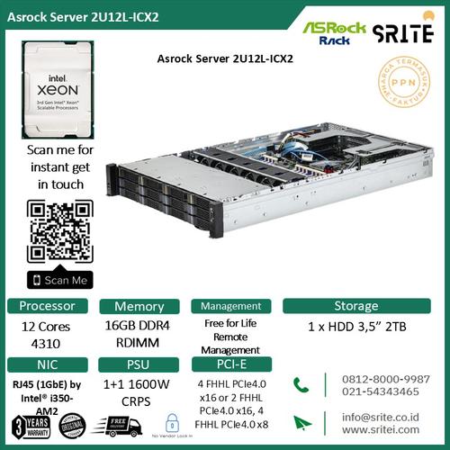 Jual Server Asrock Server 2U Intel Gen 3 12 Core Memory 16GB Storage ...