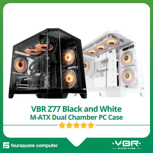 Jual VBR Z77 Black and White M-ATX Dual Chamber PC Case Casing - Putih ...