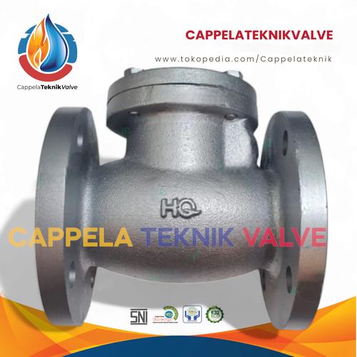 Jual swing check valve 4" inch DN100 JIS 10K HQ flange cast iron ...