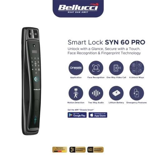 Jual Smart Lock Bellucci SYNTEZA 60 Pro 3D Face ID 1Way & 2Way Audio ...