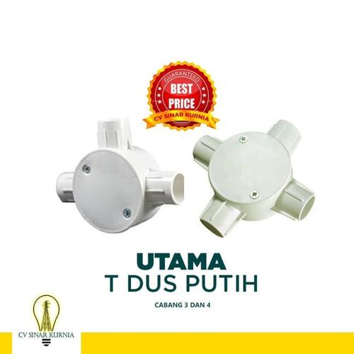 Jual Rumah Sambungan Kabel T-Dus Warna Putih Cabang 3 dan 4 Merk Utama ...