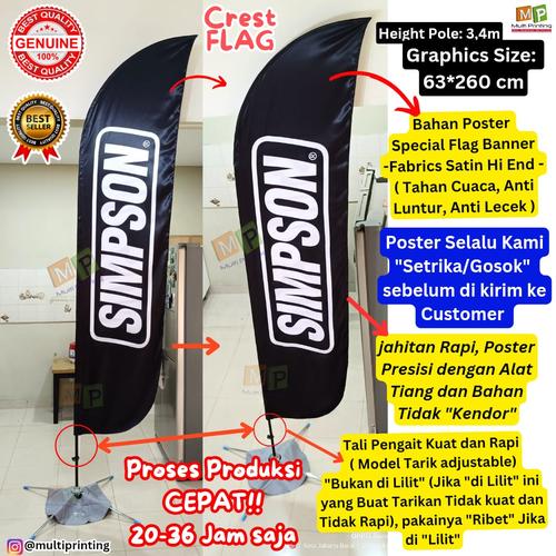 Promo Flag Banner umbul umbul / Flying Banner 3 meter + Beach Flag 3 ...