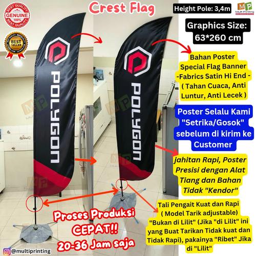 Promo Flying Banner umbul umbul / Flag Banner 3 meter + Beach Flag ...