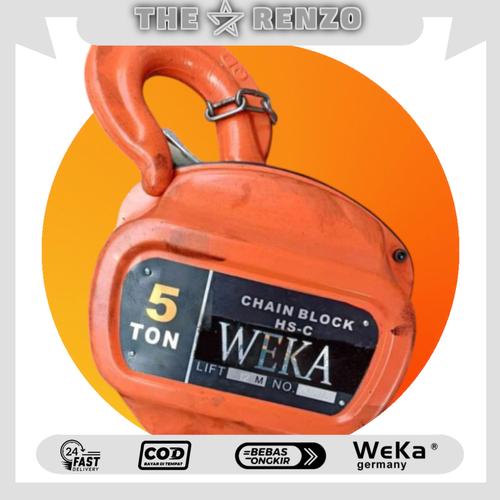 Jual WEKA Katrol Rantai Kapasitas 5 Ton x 5 Meter Chain Block - 3 Ton ...