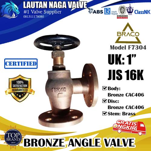 Jual ANGLE VALVE BRONZE F7304 16K 25 SIZE 1" - Jakarta Barat - Lautan ...