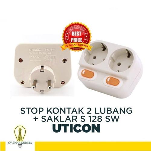 Jual Uticon S-128SW (B) Stop Kontak Arde 2 Lubang - Kota Bandung ...