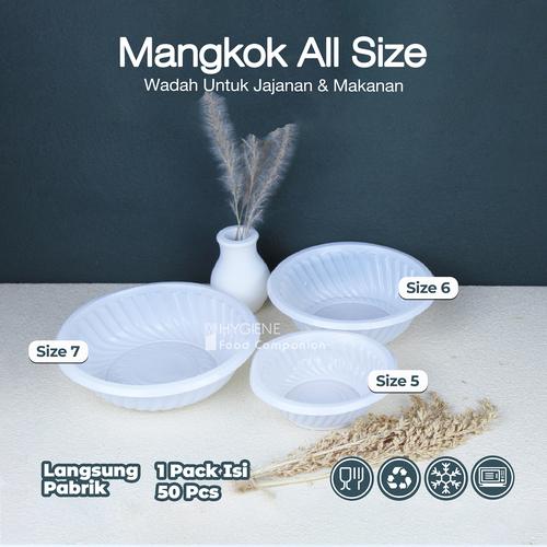 Promo Mangkok Plastik Mika Putih Susu ISI 50PCS Sekali Pakai / Mangkok ...