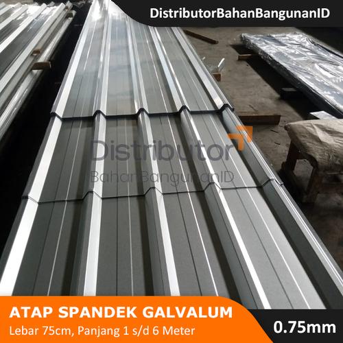 Jual Atap Spandek 0.75mm Lebar 75cm Spandex Galvalum 0,75 750mm Panjang ...