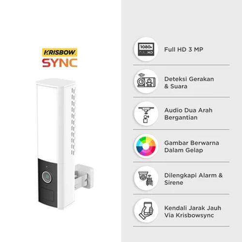 Jual Cctv Krisbow Sync Smart Ip Camera Floodlight Flight 3 Mp 7t - Kab ...