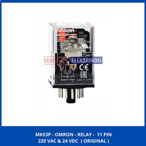 Jual MKS3P - OMRON - RELAY - 11 PIN - 220 VAC & 24 VDC ( ORIGINAL ...