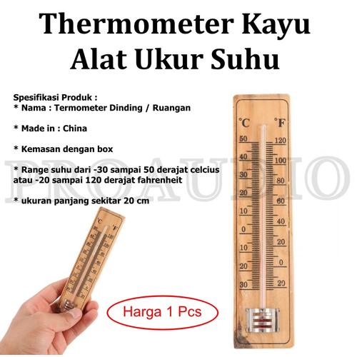 Jual THERMOMETER KAYU - TEMPERATUR SUHU RUANGAN - ALAT UKUR SUHU ...