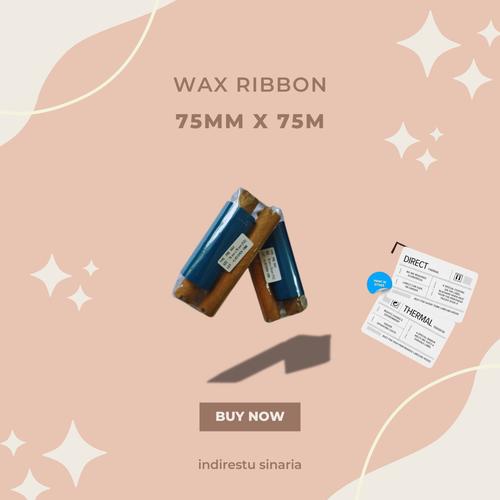 Jual TINTA LABEL WAX RIBBON 75MM X 75M CORE PANJANG 110MM 0.5 INCH CORE ...