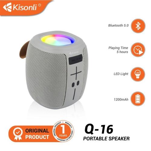 Jual Speaker Portable Bluetooth Kisonli Q16 / Q-16 Bluetooth Speaker RGB Super Bass 1200mAh ...