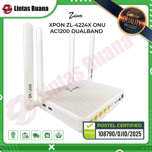 Jual ZIMMLINK XPON ONU ZL-4224X AC1200 DUAL BAND ONU Support EPON ...