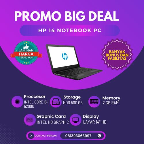 Jual HP 14 Notebook PC Core i5-5200U 2GB 500GB 14" HD Windows 7 (2nd) - Kota Surakarta - Megacom ...