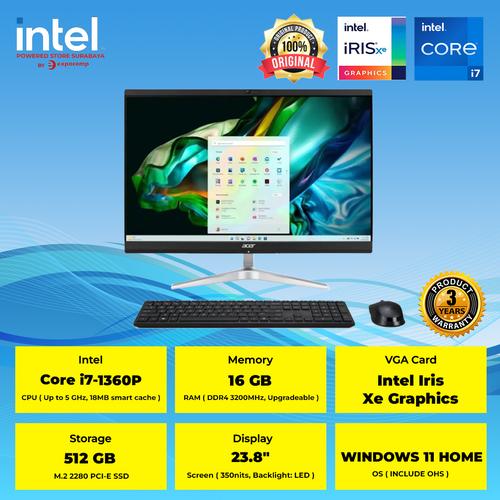 Jual ACER PC AIO ALL IN ONE C24-1851 BLACK CORE i7-13600P 16GB 512GB W11+OHS 2021 - TETAP 16GB ...